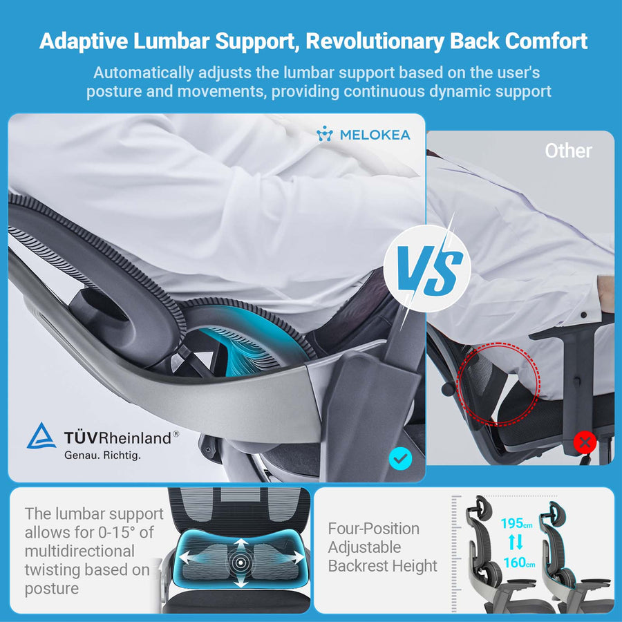 MELOKEA 200kg Heavy Duty Office Chair - Big & Tall Ergonomic Support